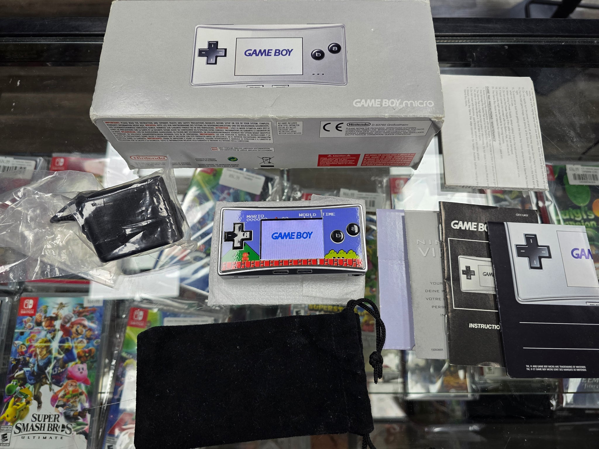 CIB Nintendo Game Boy Micro Silver Handheld Console