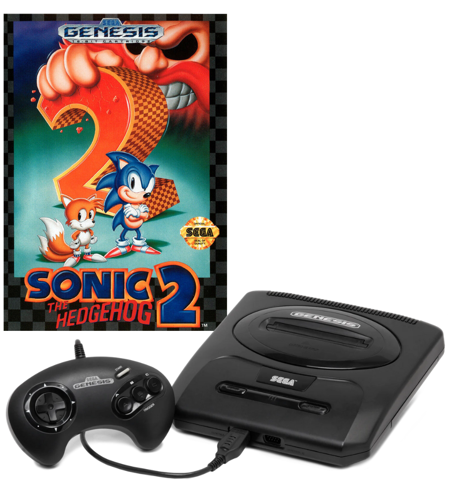 Sega Genesis Model 2 and Sonic The Hedgehog 2 Console Bundle Pack