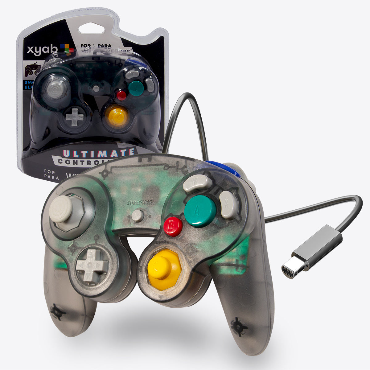 Ultimate Gamecube Smoke Black Wired Controller